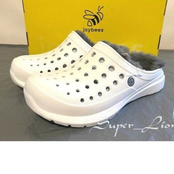 Joybees | Shoes | Joybees Womens Faux Fur Lined Cozy Clog White | Poshmark